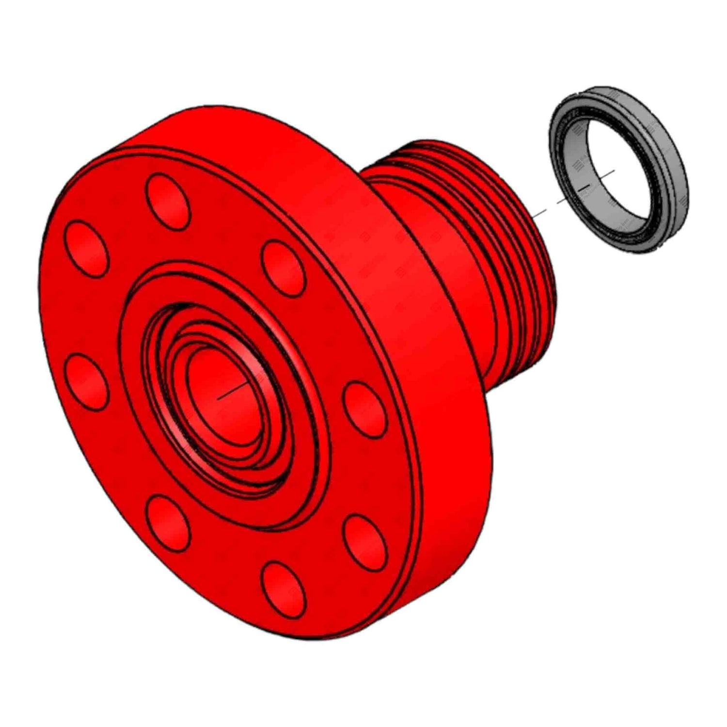 Flange Adapter 2-1/16" 15K X 2" Fig 1502 Female DET Integral 15,000 Ps ...